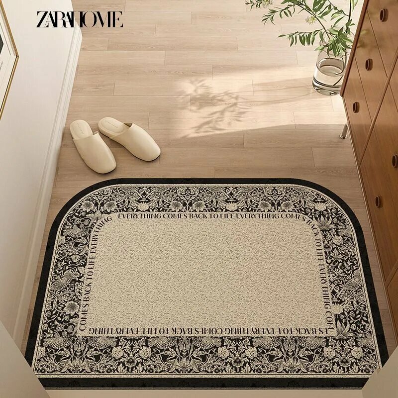 Коврик придверный, 0.6 x 0.9 м, Коврики для входной двери, цветочные узоры, шелковые круги