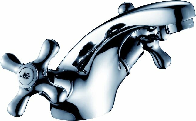 Смеситель для раковины Rossinka H H02-61R хром, глянцевый, кран для ванной в раковину, из латуни