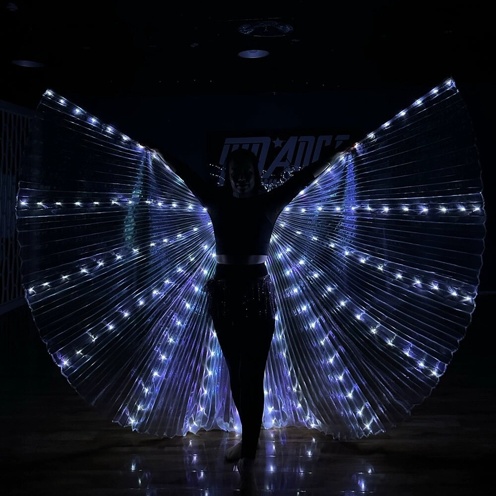 Светодиодные крылья LED, для танцев, 140 см, телескопические палочки，белое