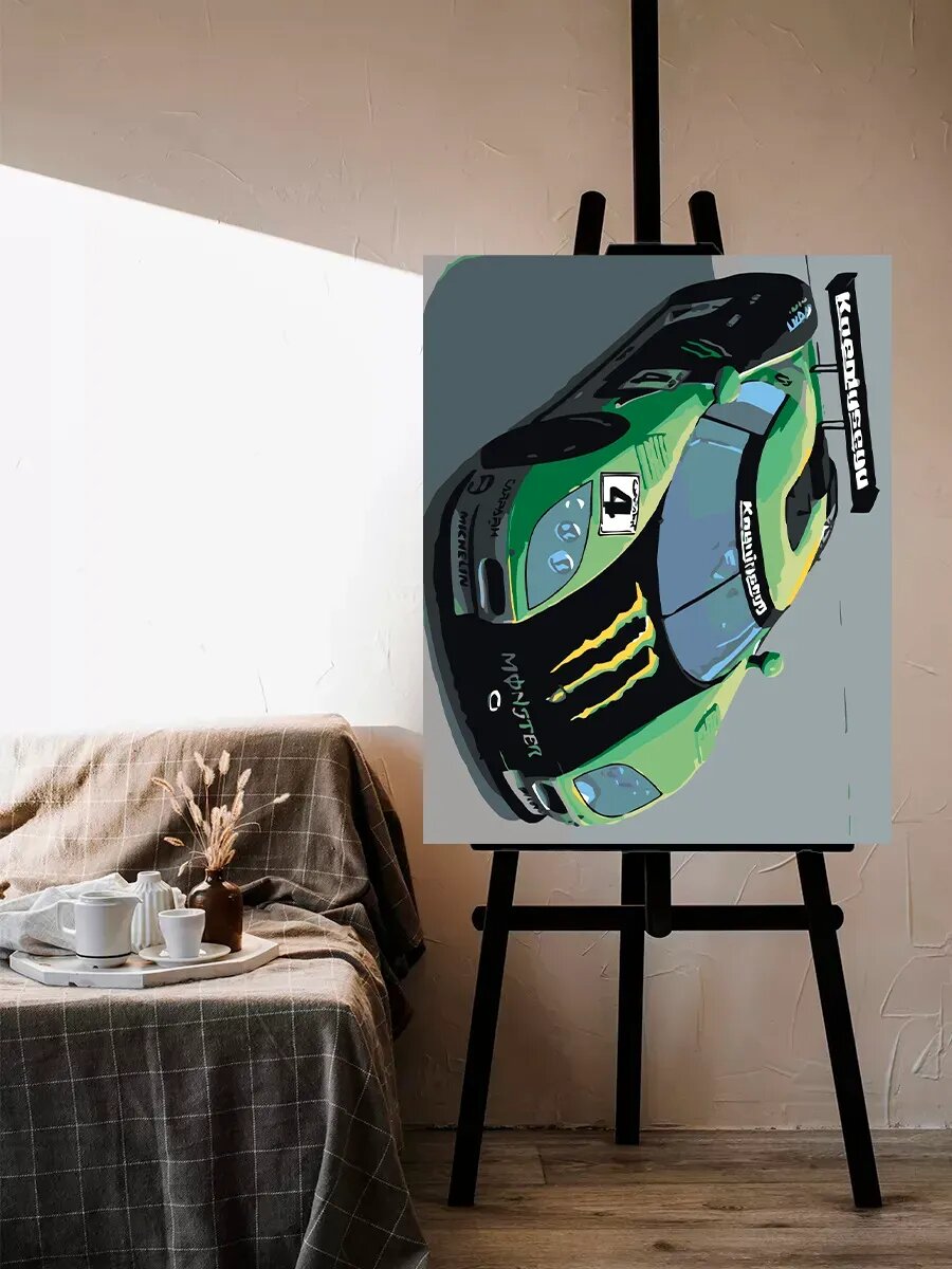 Картина по номерам Аston Martin Vantage GTE Монстер Энерджи