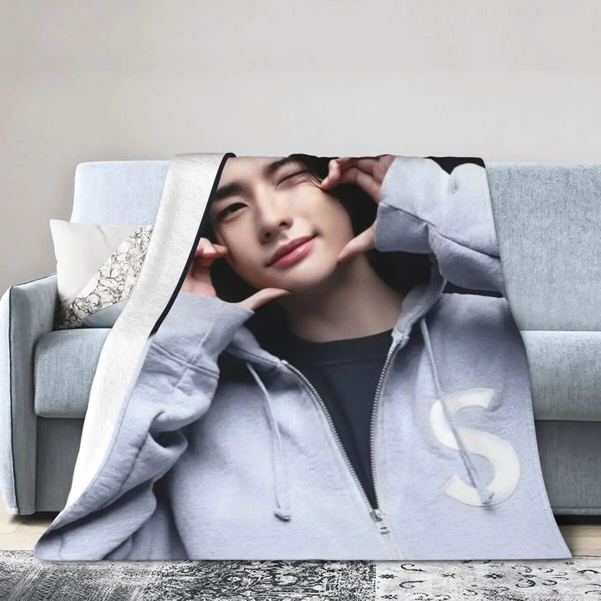 Плюшевое одеяло Hot-KPOP-Like-Stray-K-Kids-Hyunjin 152CMx204CM, 7