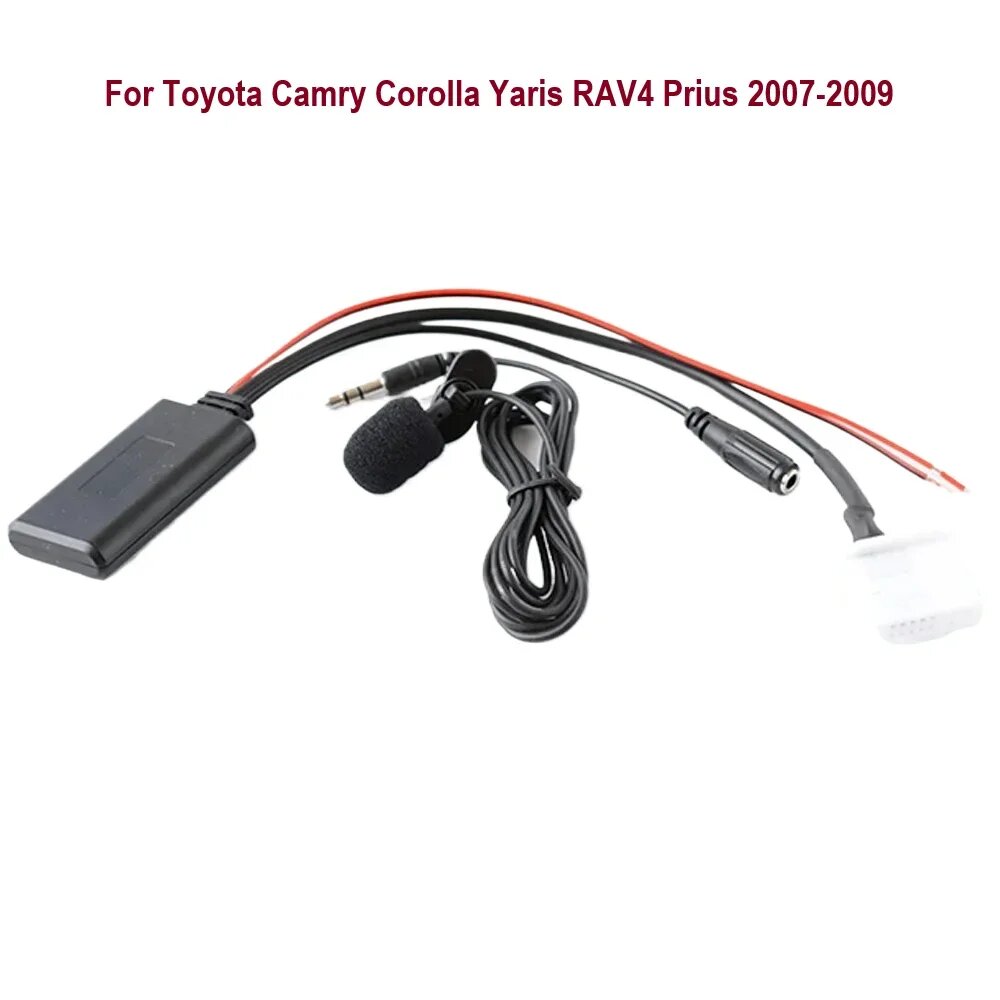 Автомобильный Bluetooth AUX адаптер беспроводной аудио телефонный звонок микрофон громкой связи для Toyota Camry Corolla Yaris RAV4 Prius 2007-2009