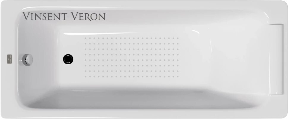 Ванна чугунная Vinsent Veron Italon VIT1707045-AS 170x70 см, с антискользящим покрытием, белый