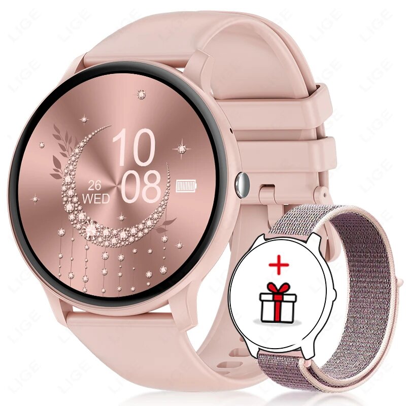 LIGE Смарт-часы Bluetooth 1,39", 64 МБ, IP68 Pink 1