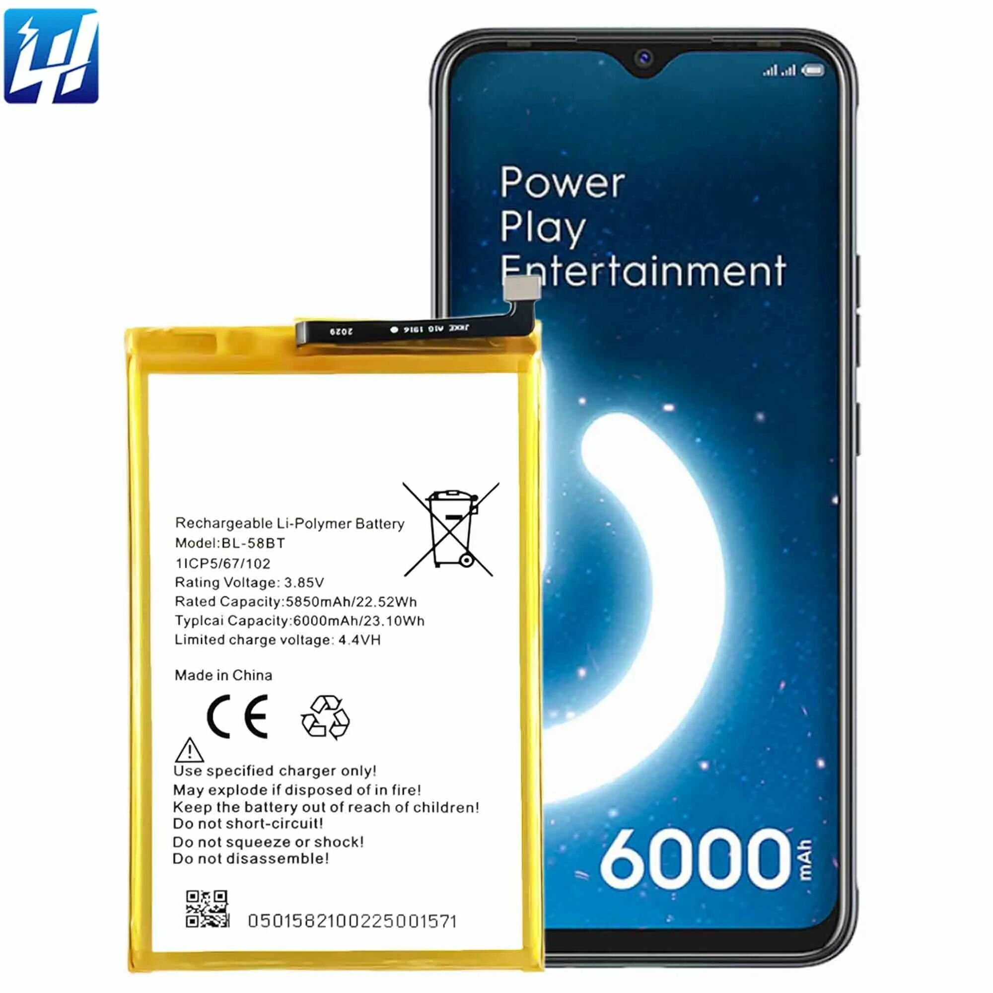 АКБ (аккумулятор, батарейка) BL-58BT для Tecno Pouvoir 4 (LC7, LC7S) 6000 mAh премиум