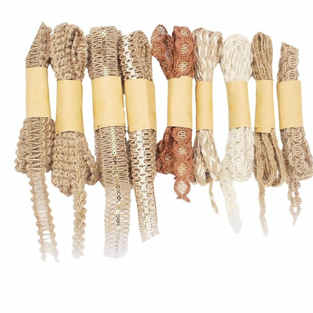 Натуральные джутовые ленты для упаковки подарков