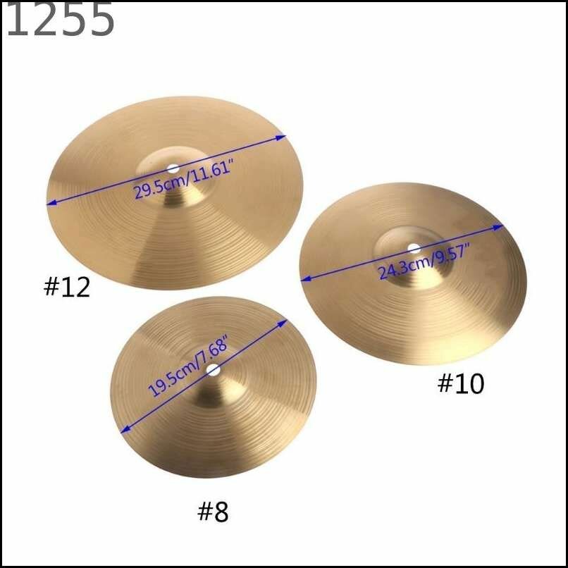 81012-дюймовые латунные тарелки ударные барабаны из медного сплава барабанные инструменты для начинающих