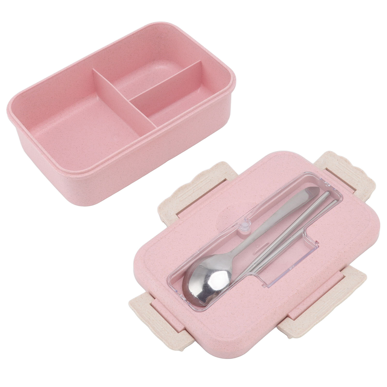 Bento Box Термальный ланч-бокс Bento с ложкой и палочками для еды для взрослых и детей (посуда в скандинавском розовом ланч-боксе)