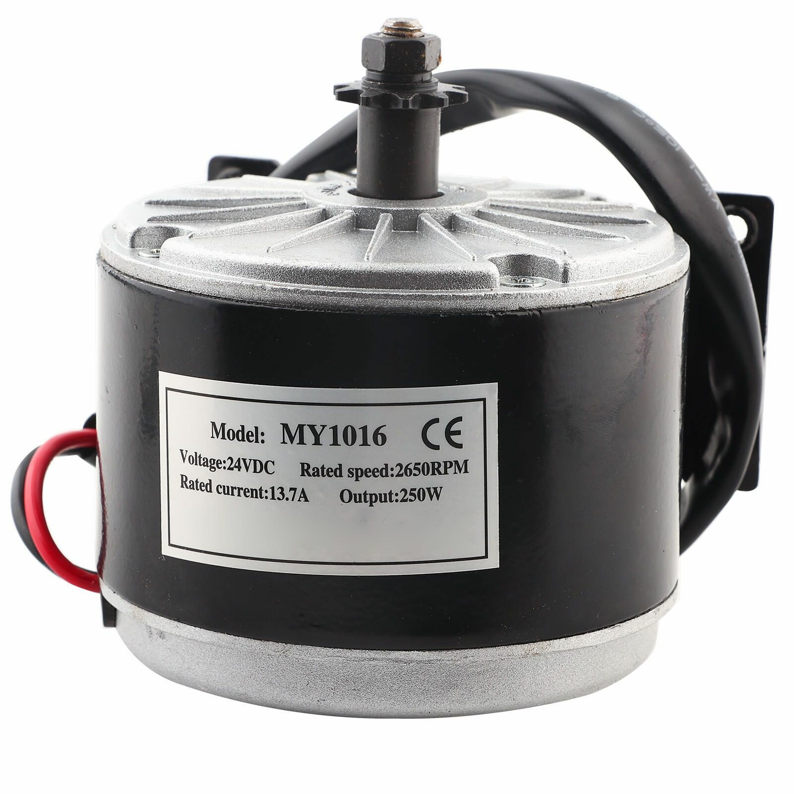 Высокоскоростной щеточный двигатель MY1016 24 В 250 Вт с ременным шкивом для электросамокатов и электровелосипедов