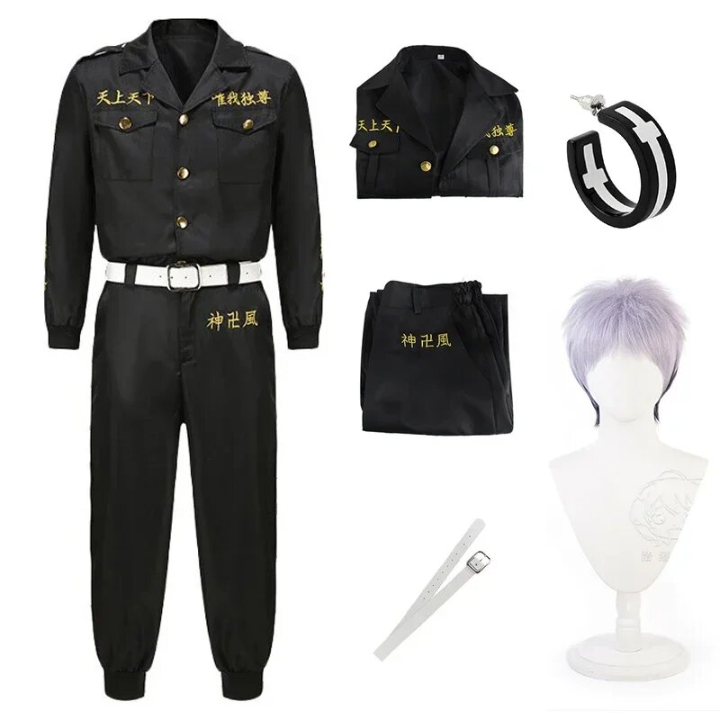 Косплей Mitsuya Takashi Косплей Токио Мстители Mitsuya Takashi Косплей Костюм Вышивка Униформа Топы Брюки Парик Костюм Hallowe72