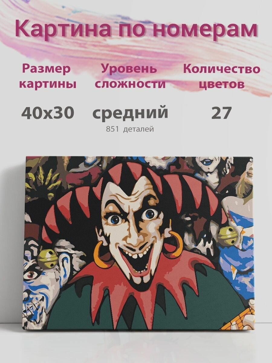 Картина по номерам на холсте с подрамником, Король и шут, 30х40 см