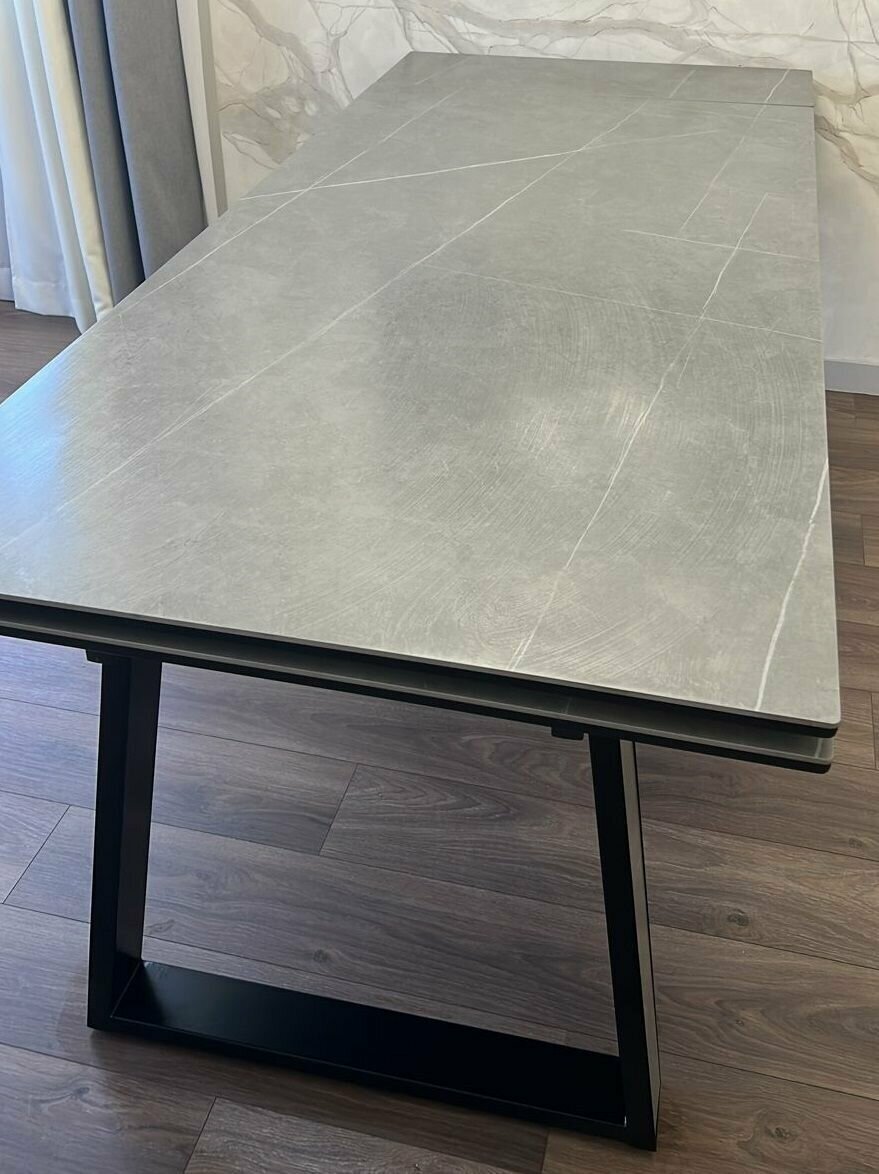 Стол керамогранит "Сильвер" 1800мм серый матовый К6