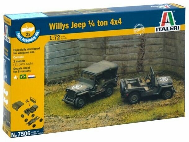 Сборная модель автомобиля / Модель для сборки Italeri / Автомобиль 1/4 ton. 4x4 Truck