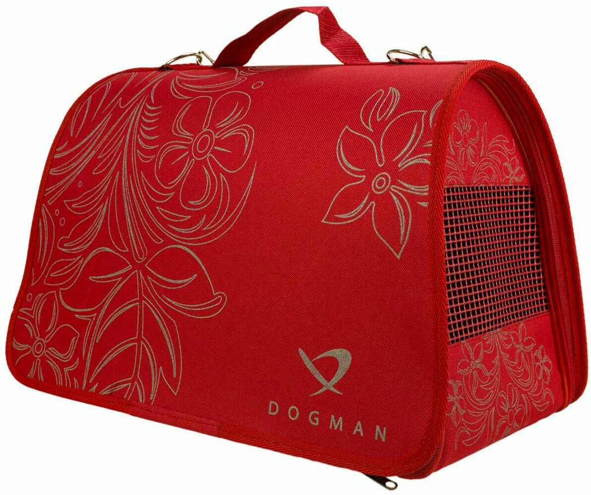 DOGMAN сумка-переноска «Лира» № 4, лето, красная, 48 х 29 х 29 см (1 шт)