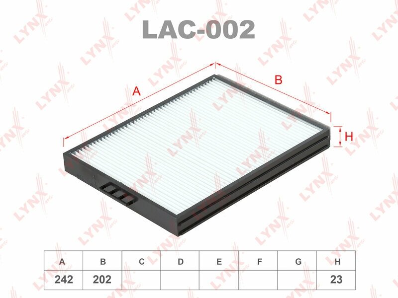 Фильтр салона для Hyundai Accent Тагаз 2000-2005 / арт. LAC002 / бренд LYNXauto / OEM LA 484