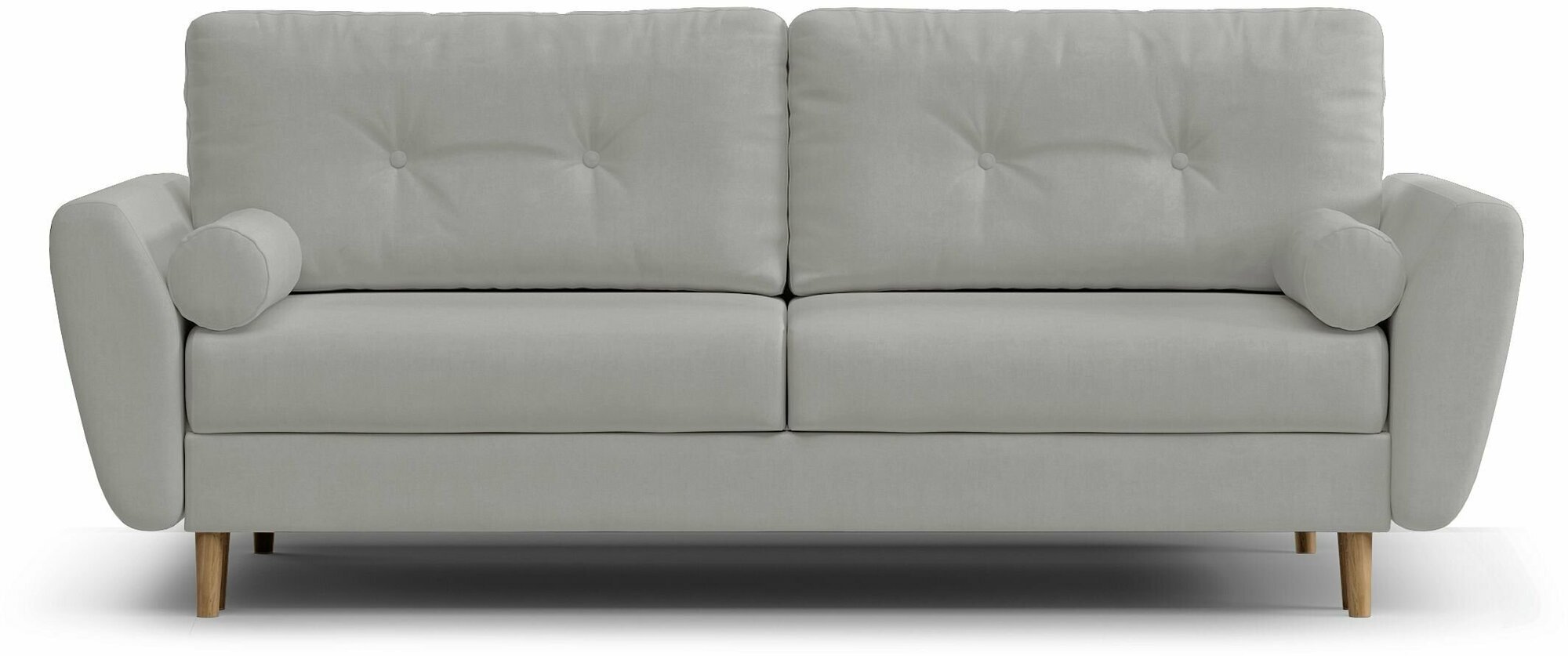 Диван-кровать квистед, диван прямой, раскладной Тик-Так на высоких ножках 235х99 Велюр Teddy 024 Серый