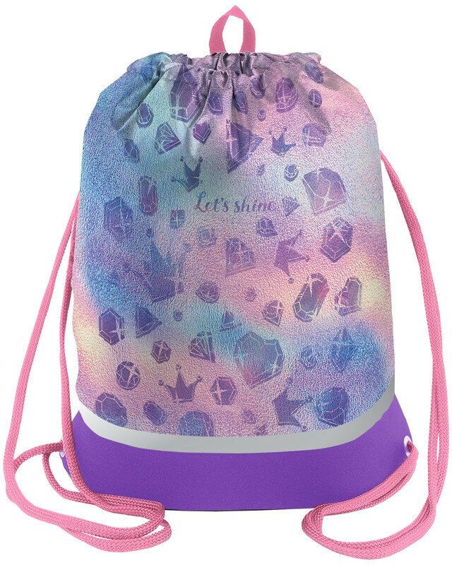 Мешок для обуви 1 отделение Berlingo "Diamonds", 510*400мм, расшир. дно, светоотражающая лента, карман на молнии, 336924