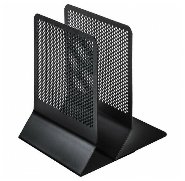 Держатель (ограничитель) подставка для книг BRAUBERG "Germanium Original", комплект 2 штуки, металл, 237978