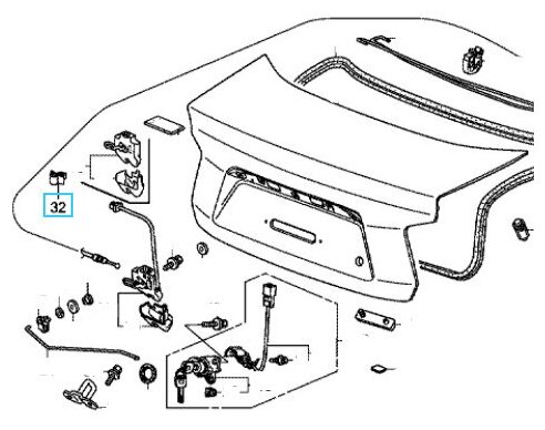 Фиксатор, кабель открывания багажника (Оригинал)
