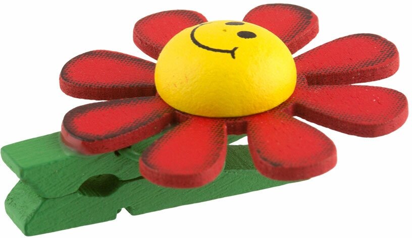 Декоративные прищепки "Blumentag" WCRS-35 6 шт. 3.5 см 01 красные ромашки