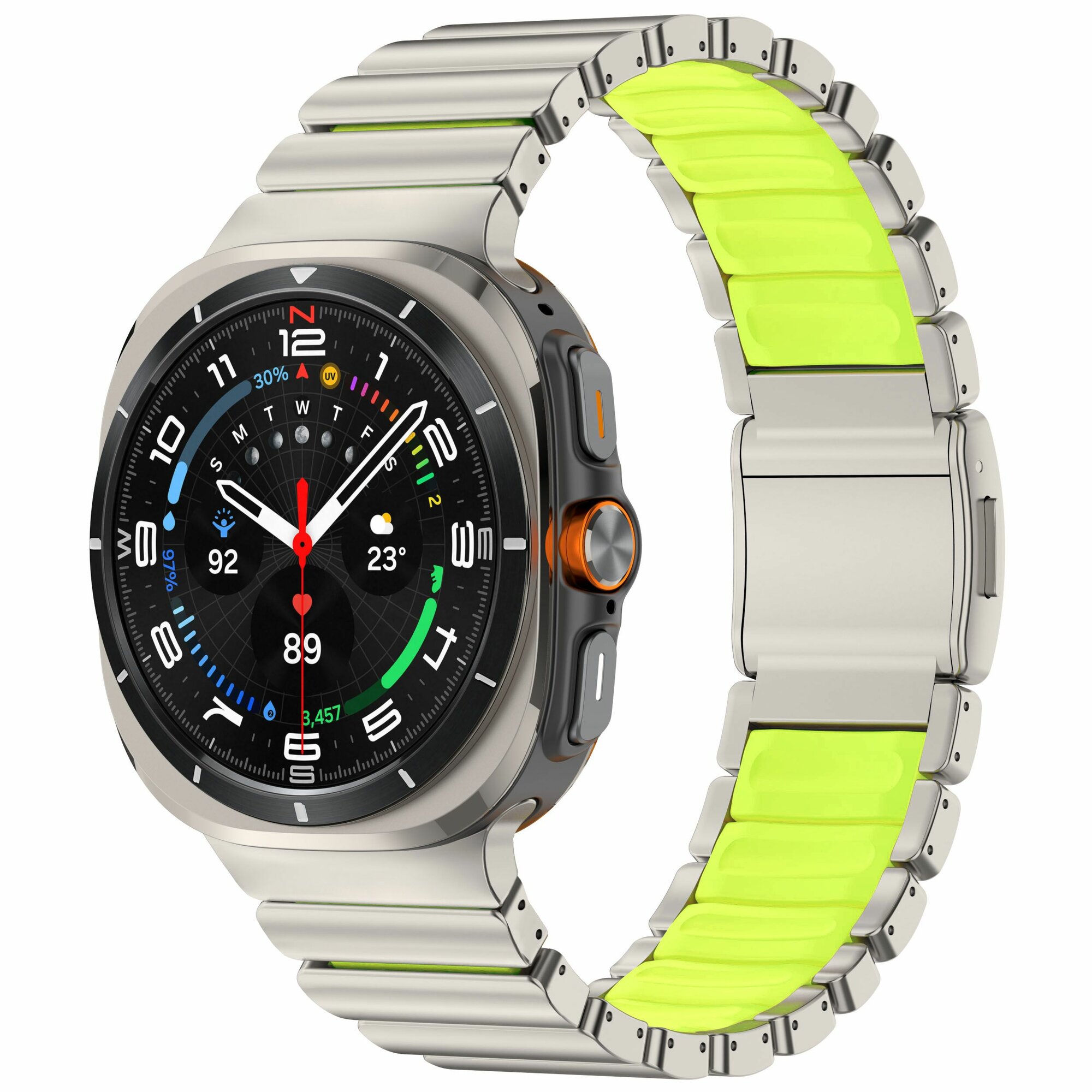 Ремешок для Samsung Galaxy Watch Ultra / Ultra 2025 47mm, из титана и силикона, магнитная застежка, спортивный, премиум качество