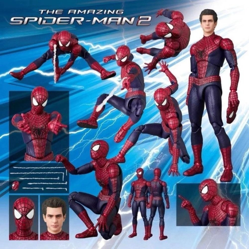 Фигурка Mafex 248 ЧеловекПаук Эндрю Гарфилд Из Фильма ЧеловекПаук 2, Подвижная Модель Со Сменными Головами И Руками