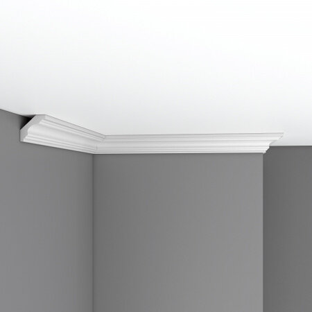 Плинтус Потолочный Гладкий Decomaster 96159 В41хШ41хД2400 мм / Коска.