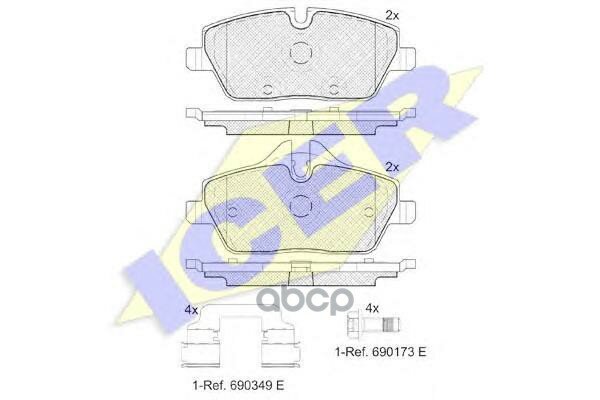 Колодки торм. передн. BMW i3 (08/13-) Icer арт. 181662-200