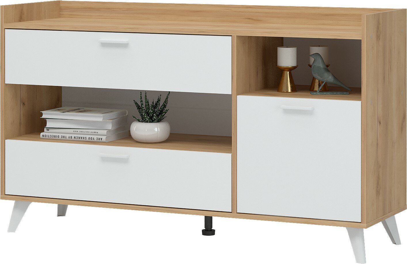 Комод для одежды ирис КМ-02 140х82х42,5 см, цвет дуб крафт золото/белый