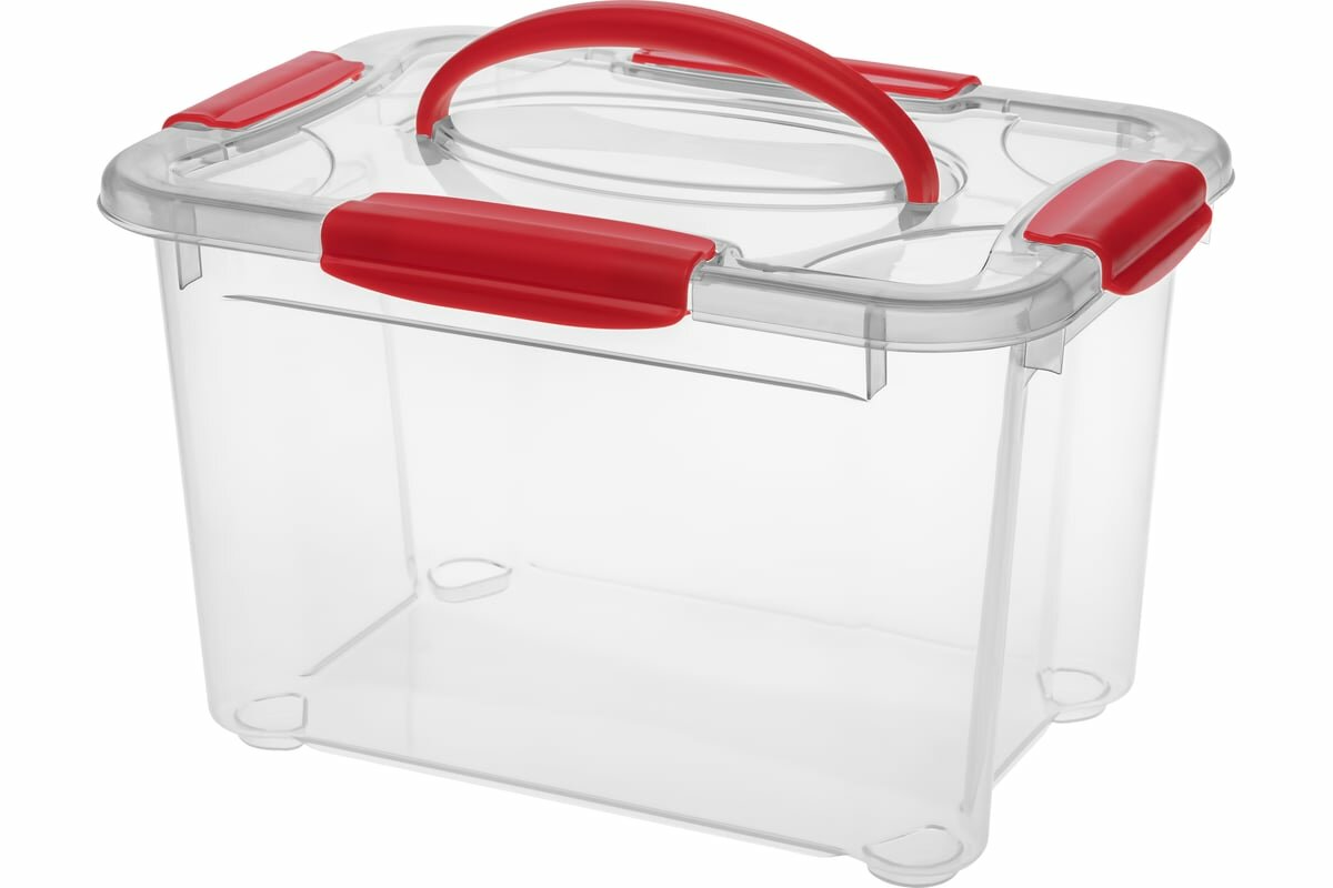 Econova Кристалл универсальный ящик с ручкой Xxs 283х200х170 мм, 5,5 л бесцветный