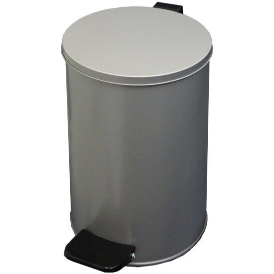 Ведро-контейнер Титан Мета для мусора (урна) Титан, 10л, с педалью, круглое, металл, серый металлик