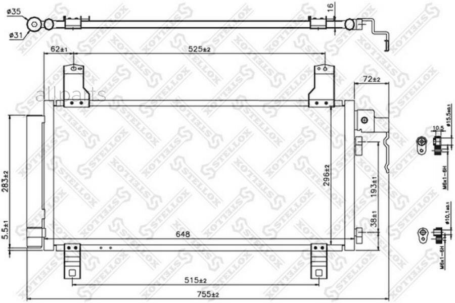 STELLOX 1045119SX NS94792=VL818090=8FC 351 301-181 [GJ6A61480B] ! радиатор конд.\ Mazda 6 1.8-2.3 02>