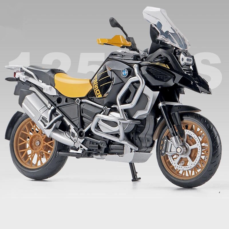 BMW R1250GS, желтый, модель 1:12