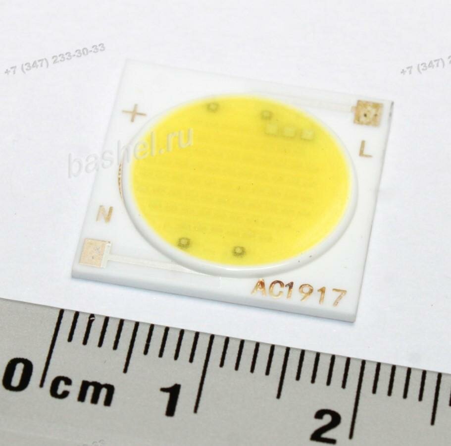 LED modul PCB-D220-COB-30W-W 2700Lm 30W 6000k White (19x19x2mm, 220V, прямого подключения), Модуль светодиодный, Экран D