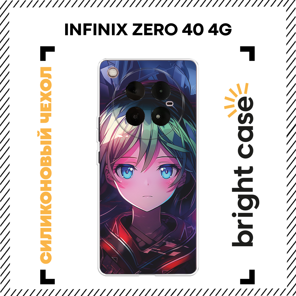 Чехол на Infinix Zero 40 4G / Инфиникс Зеро 40 4G с принтом Девушка аниме