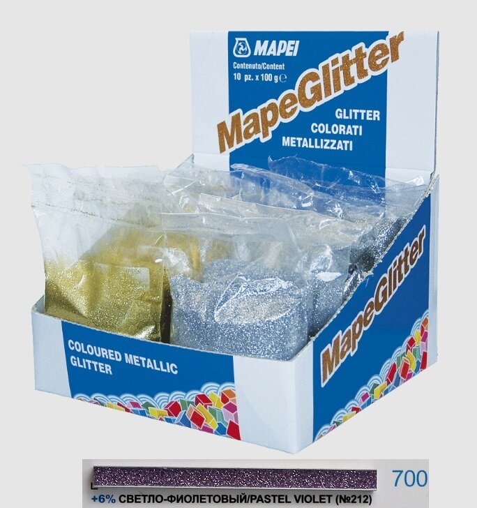 Блестки для эпоксидной затирки MAPEI MAPEGLITTER 212 P.VIOL Светло-фиолетовый металлические 0.1 кг