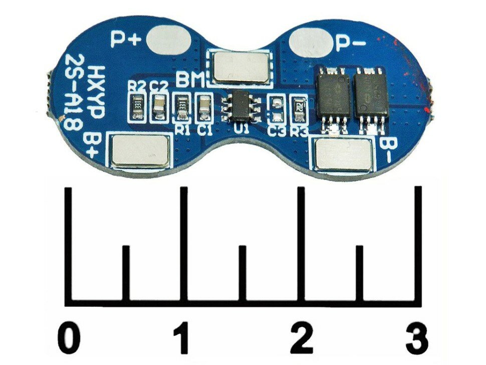 Контроллер заряда для литиевых элементов 7.4V 4A BMS 2S WH-2S80A/HXYP-2S-A18 с балансиром