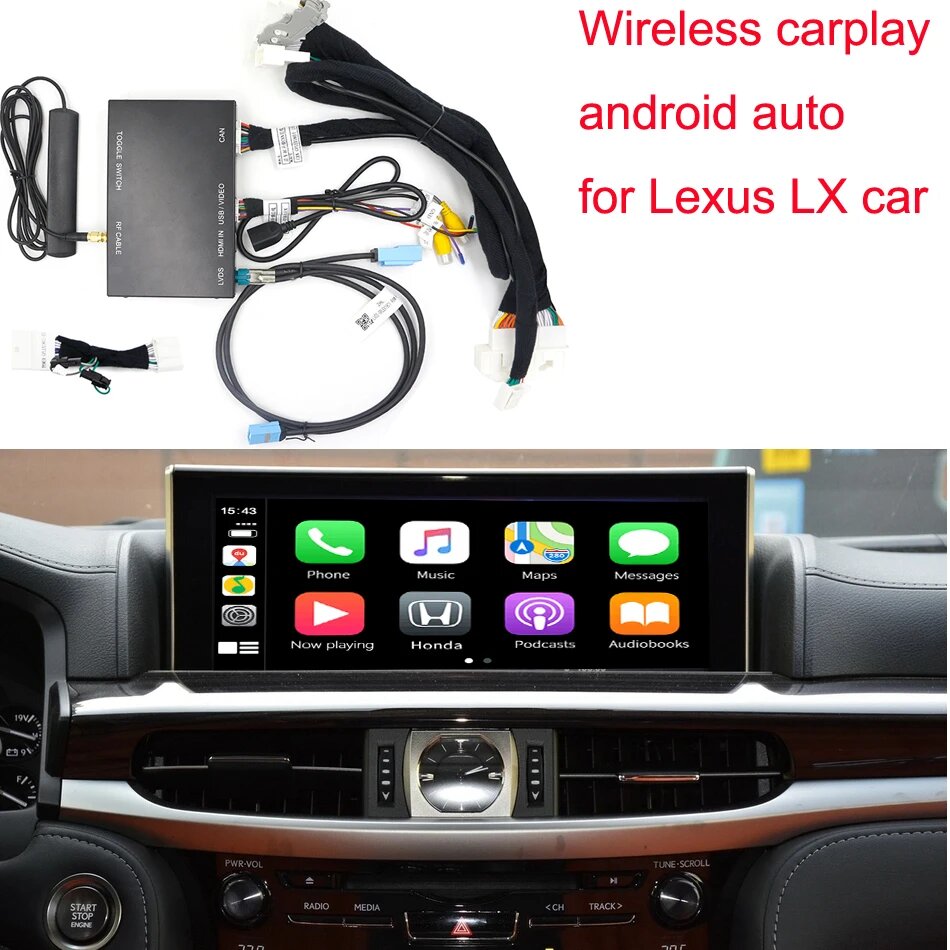 Беспроводной Carplay для Lexus LX LX570 2014-2020 Android Auto Airplay AutoLink Car Play интерфейс Joystick control