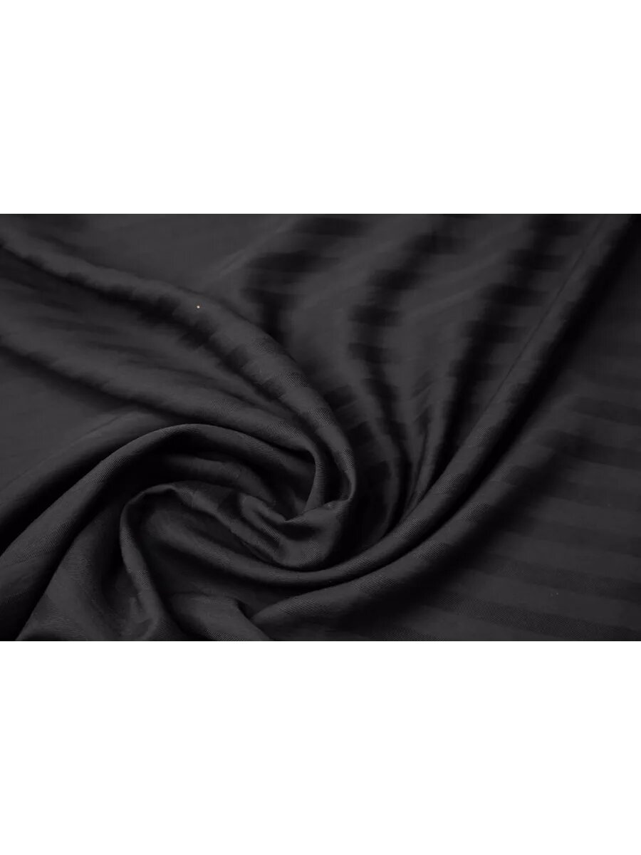 Ткань Вискоза с хлопком черная в полоску