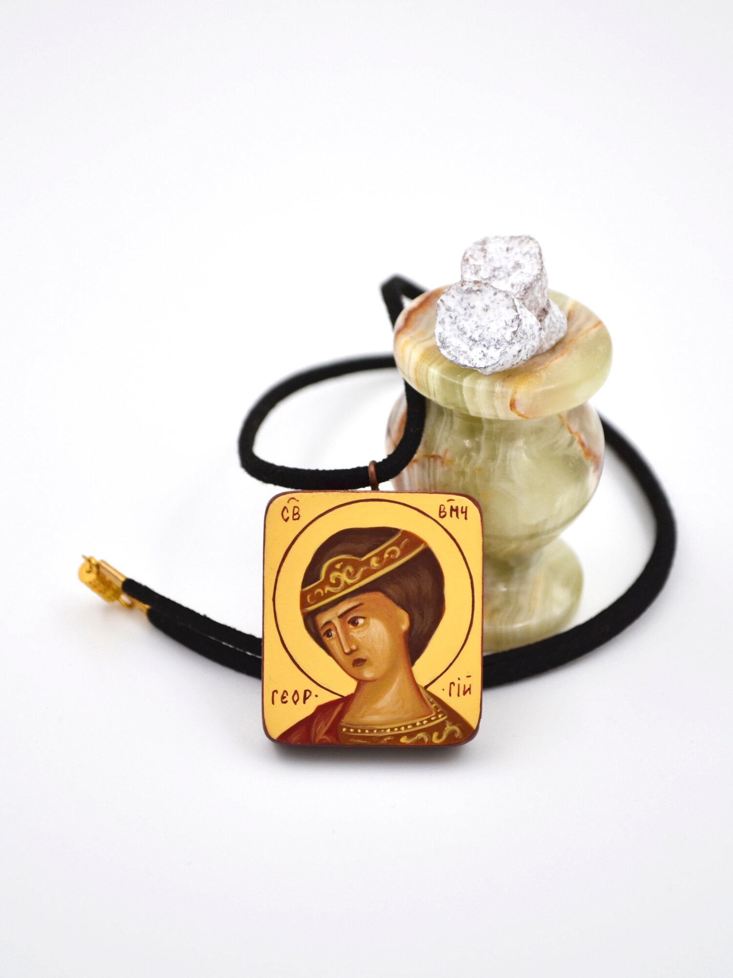 Георгий Победоносец рукописная нательная икона