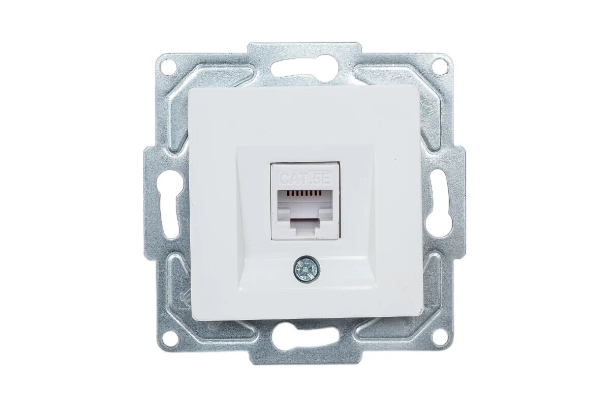 GUNSAN компьютерная розетка 1 пост Eqona с jak5 белый 16401100-157130 для монтажа
