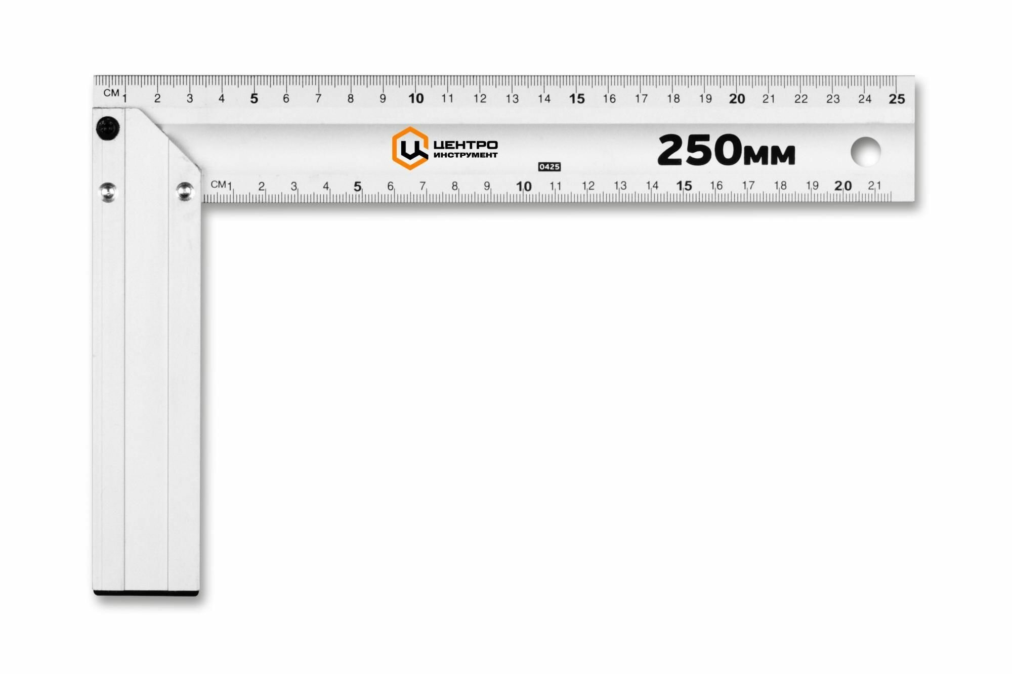 Угольник алюминиевый Центроиструмент 250 мм, арт.0425
