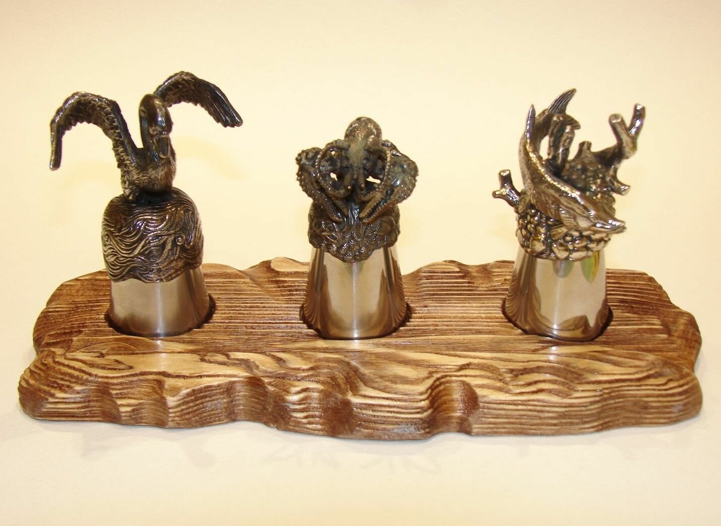 Набор стопок-перевертышей для водки "Лебедь, рак и щука"