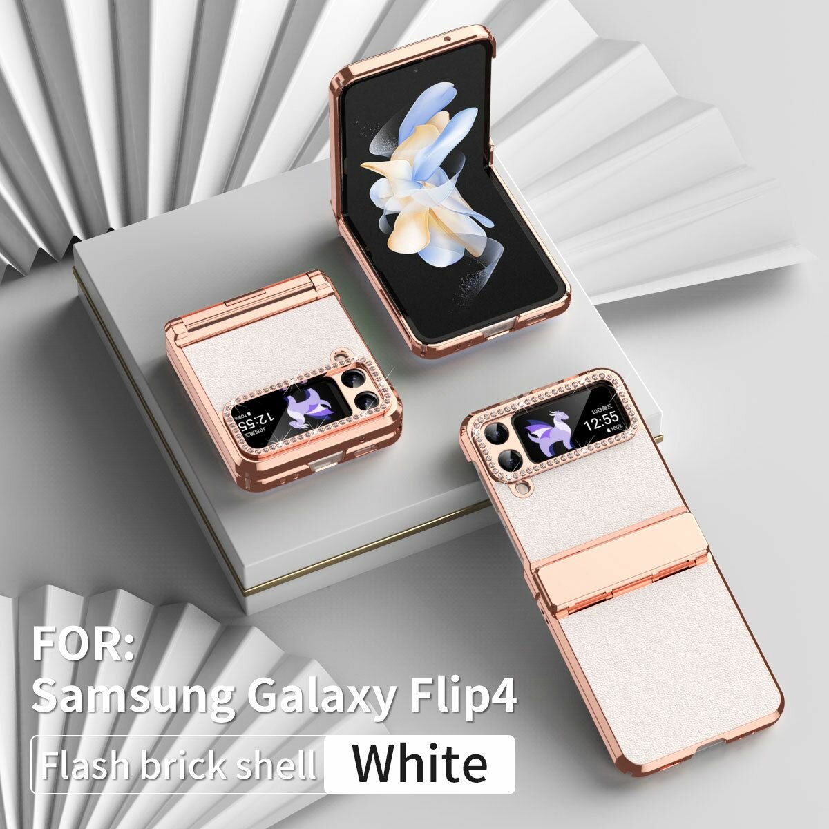 Кожаный чехол MyPads для Samsung Galaxy Z Flip 4, модель F7210, с раздвижной крышкой и магнитной защитой