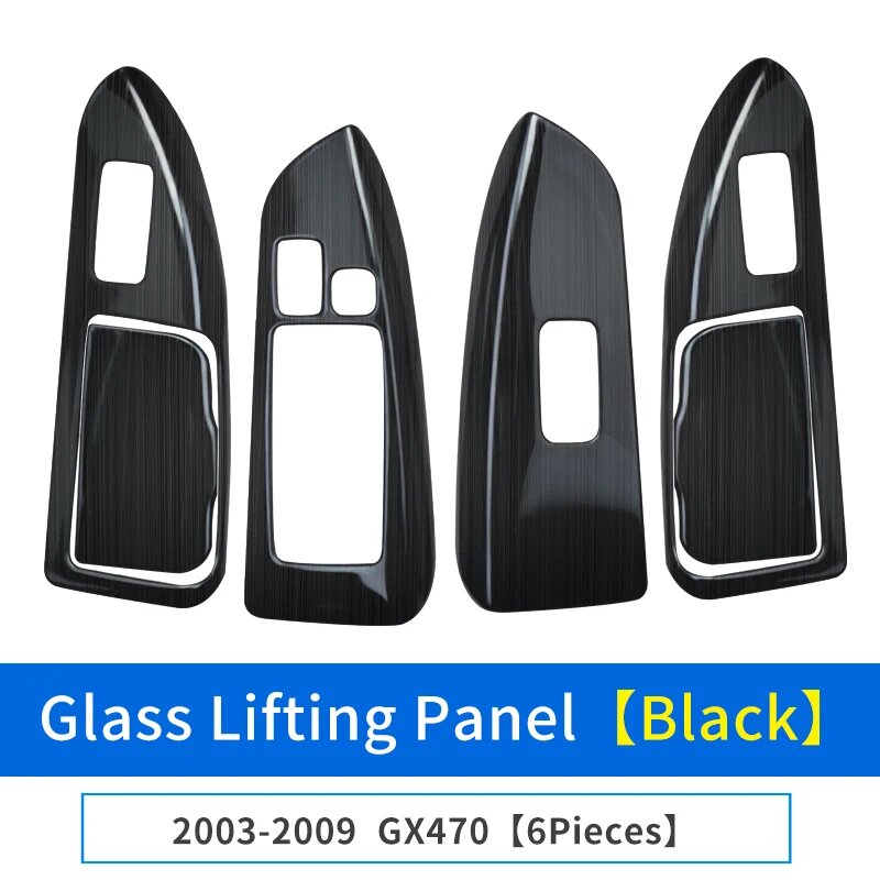 Для 2003-2009 Lexus GX 470 GX470 2008 2007 2006 2005 2004 панель управления внутренней двери декоративные аксессуары для модификации Обновление Нержавеющая сталь против царапин Стекло подъемная Кнопка Патч 2003-2009 Black