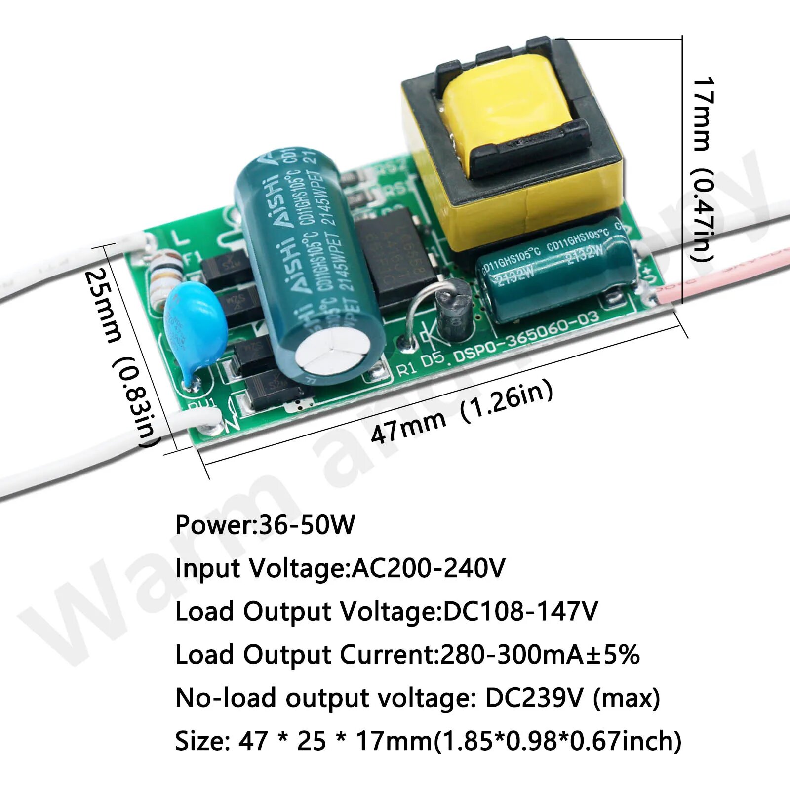 Трансформатор освещения warm and happy Power unit device No.546 8-50Вт 220В 280-300mA, 8-25W