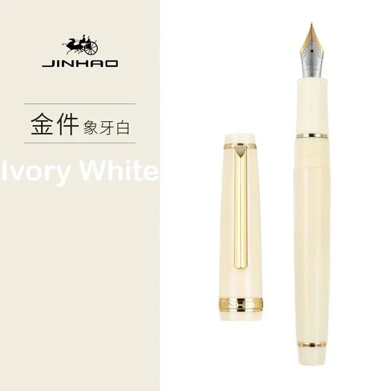 Jinhao 82 прозрачная перьевая ручка EF F Бежевый, Ф, Ivory White