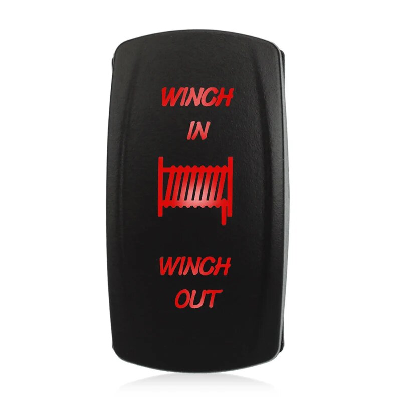 Красный выключатель лебедки WINCH IN/OUT