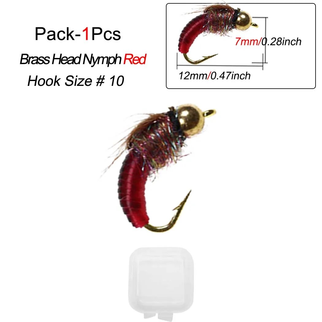 Рыболовная мушка Brass Head Nymph Red #10