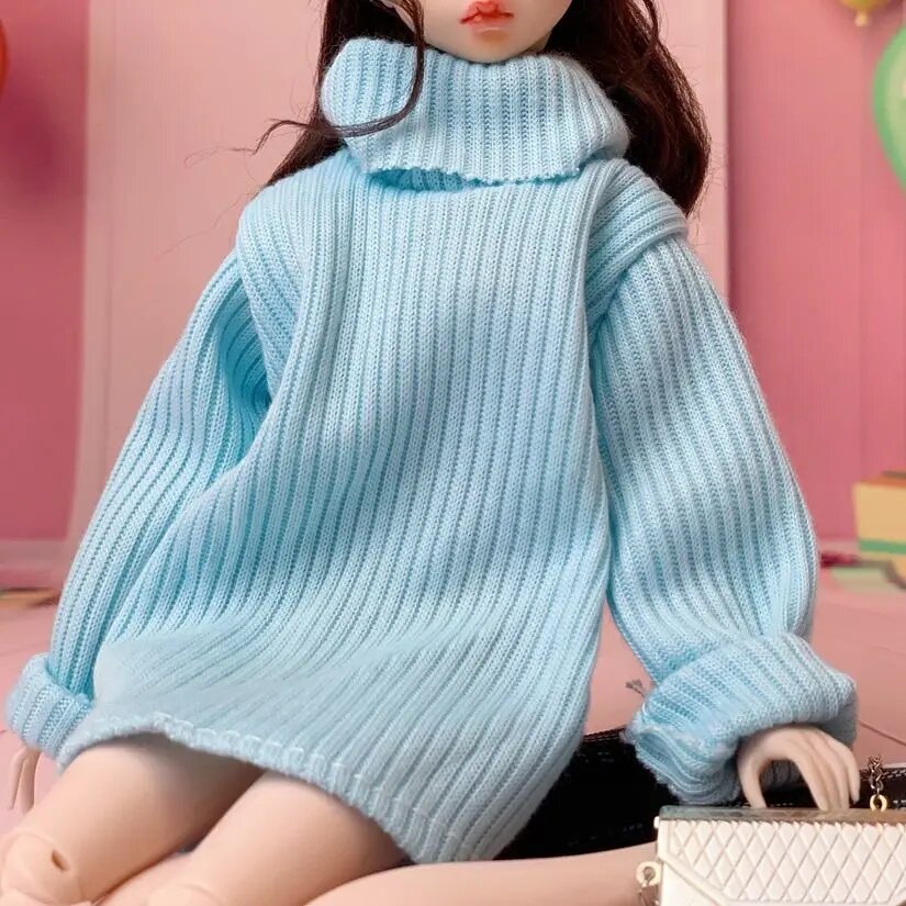 Свитер для куклы BJD 30 см, голубой